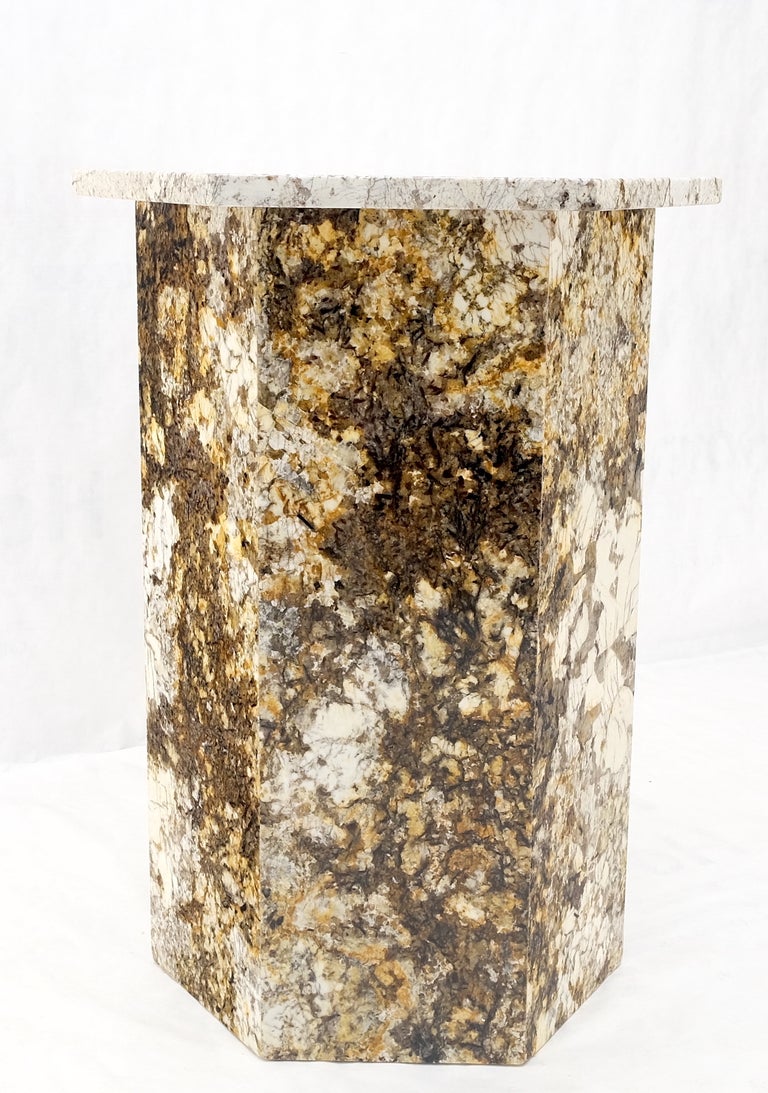 Large Polished Marble Stone Hexagon Shape 38" Tall Pedestal MINT! For ...
