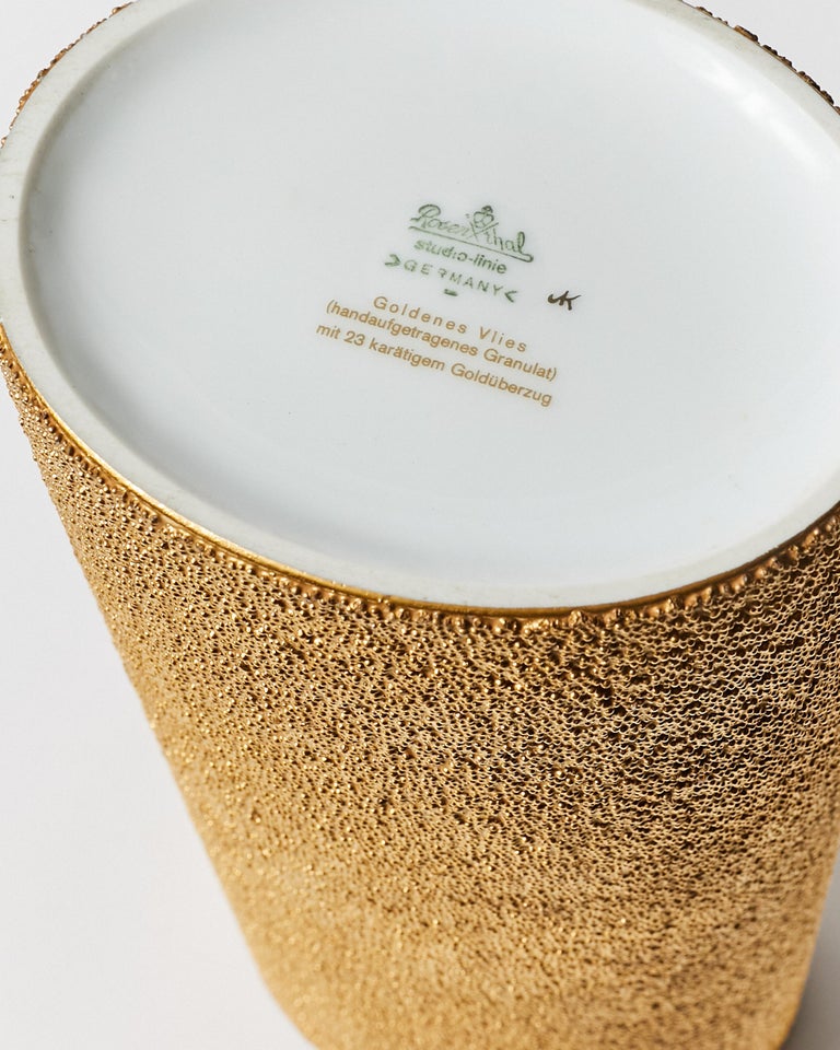 Large Porcelain Golden Art Studio Vase by Rosenthal For Sale at 1stDibs