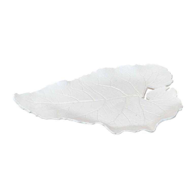Large Porcelain Leaf Platter For Sale at 1stDibs