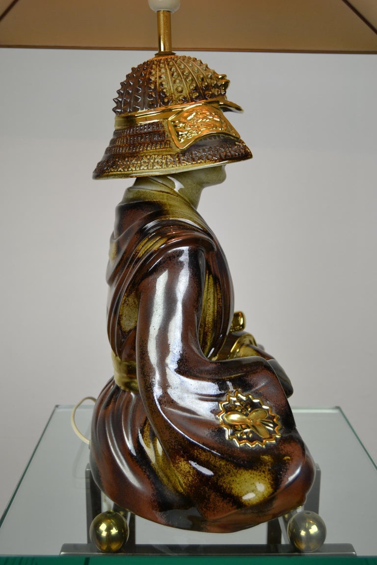 Large Porcelain Samurai Table Lamp, Made in Italy, Late 20th Century at ...
