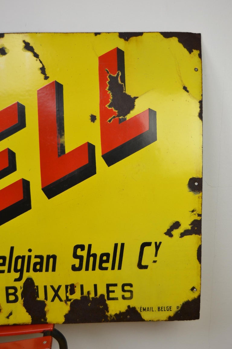 Large Porcelain Shell Sign, 1930, Belgium at 1stDibs | porcelain shell ...