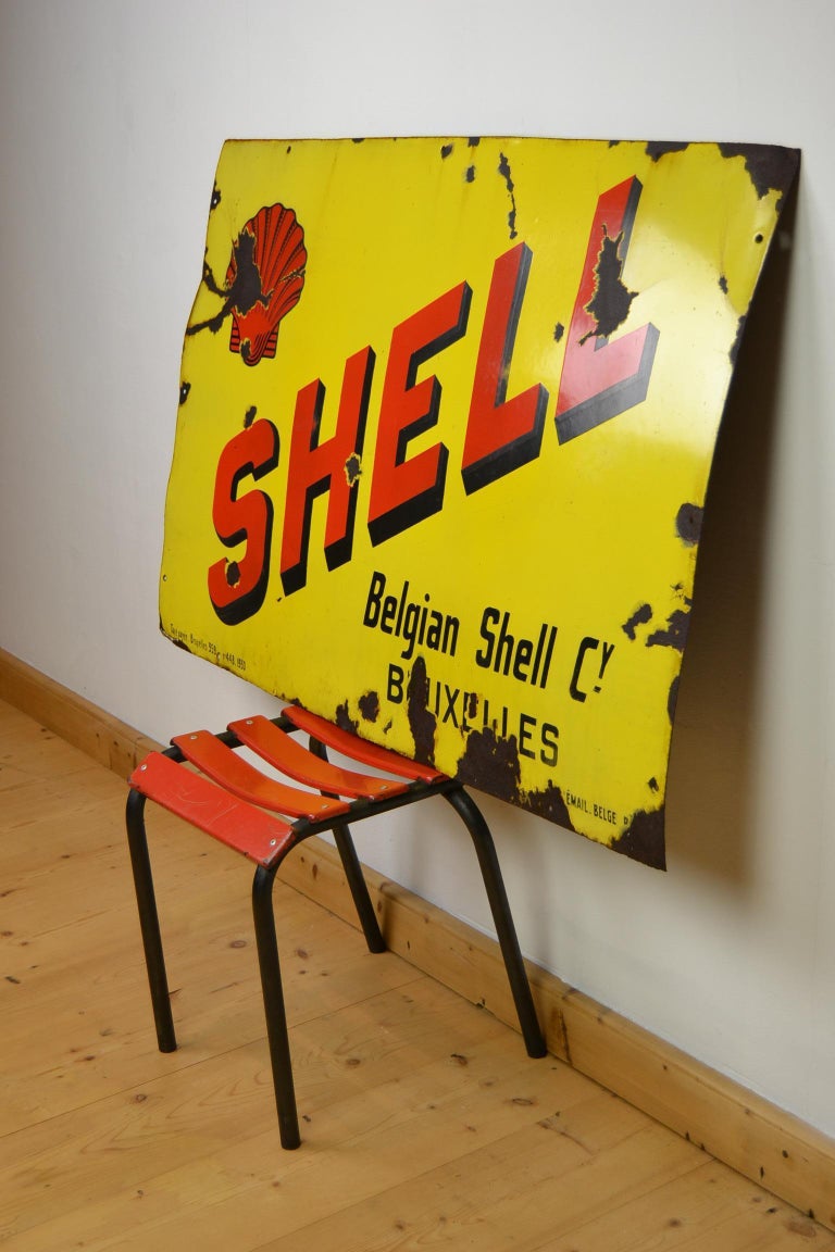 Large Porcelain Shell Sign, 1930, Belgium at 1stDibs | porcelain shell ...