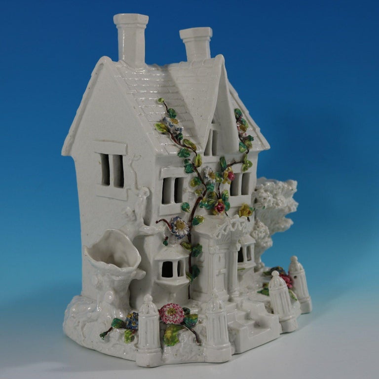 Large Porcellaneous Staffordshire House Spill Vase For Sale at 1stDibs