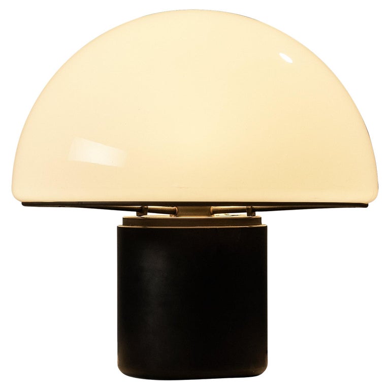 Large Postmodern Mushroom Table Lamp in White Perspex For Sale at 1stDibs