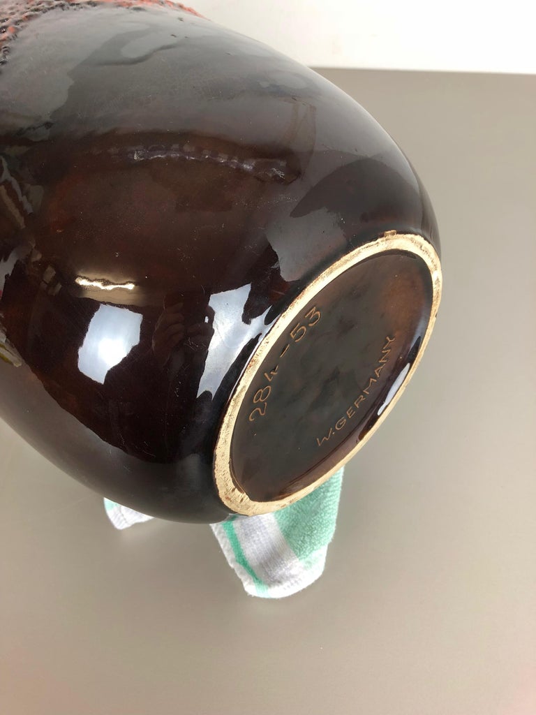 Large Pottery Fat Lava Multi-Color 284-53 Floor Vase Made by Scheurich ...