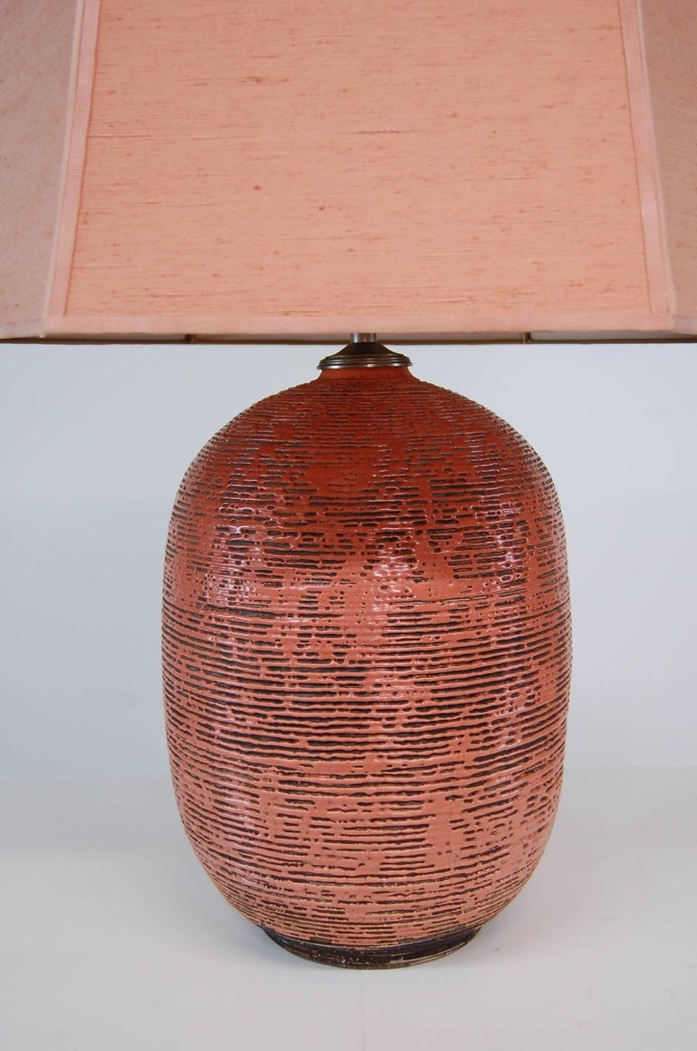 Large Pottery Lamp from Paris in the Manner of Jean Besnard For Sale at ...