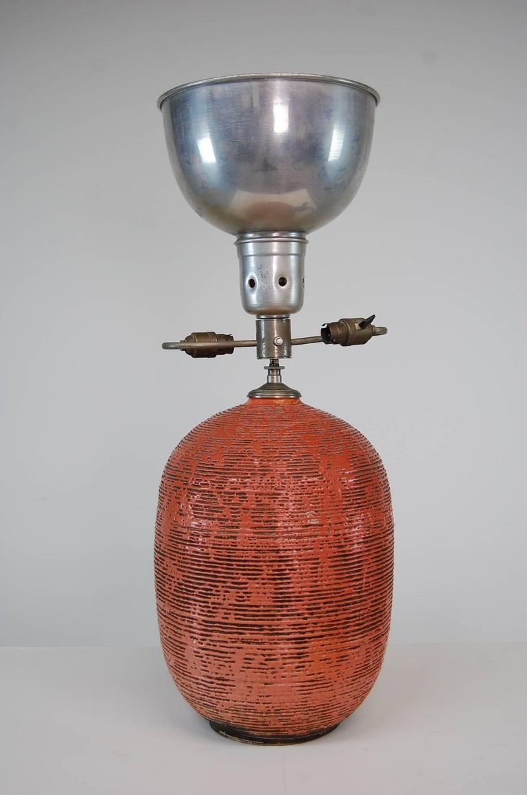 Large Pottery Lamp from Paris in the Manner of Jean Besnard For Sale at ...