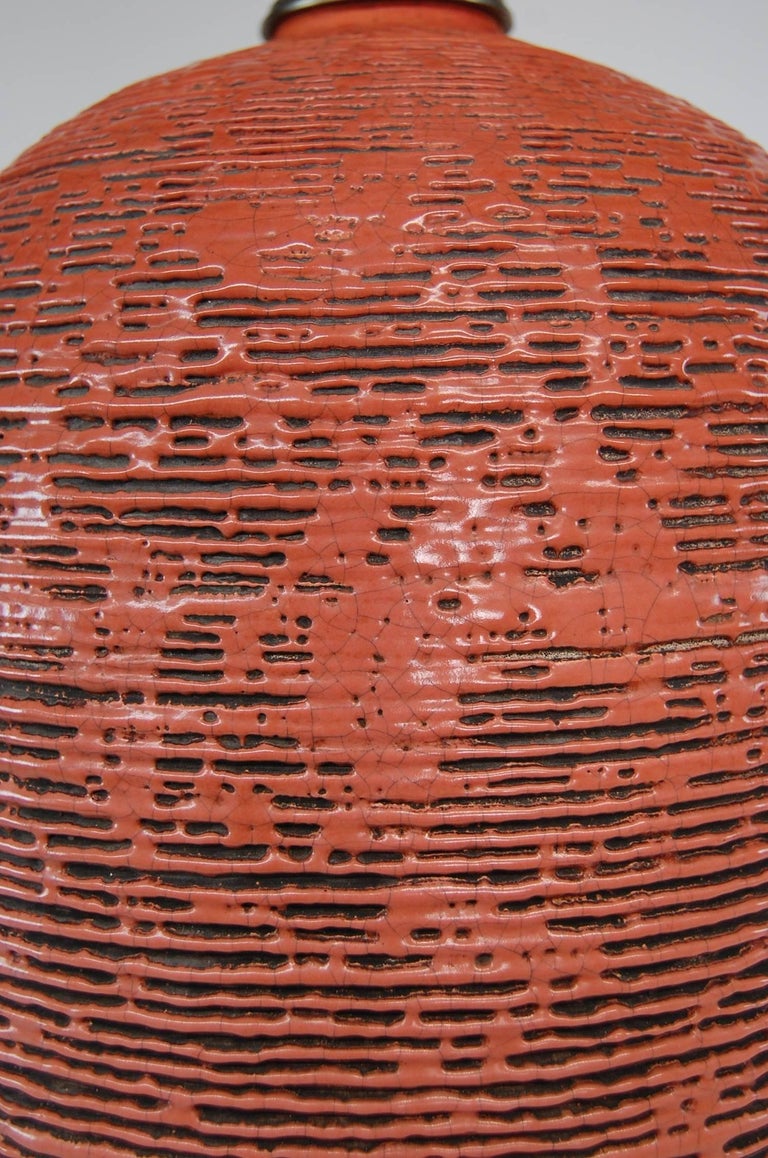 Large Pottery Lamp from Paris in the Manner of Jean Besnard For Sale at ...