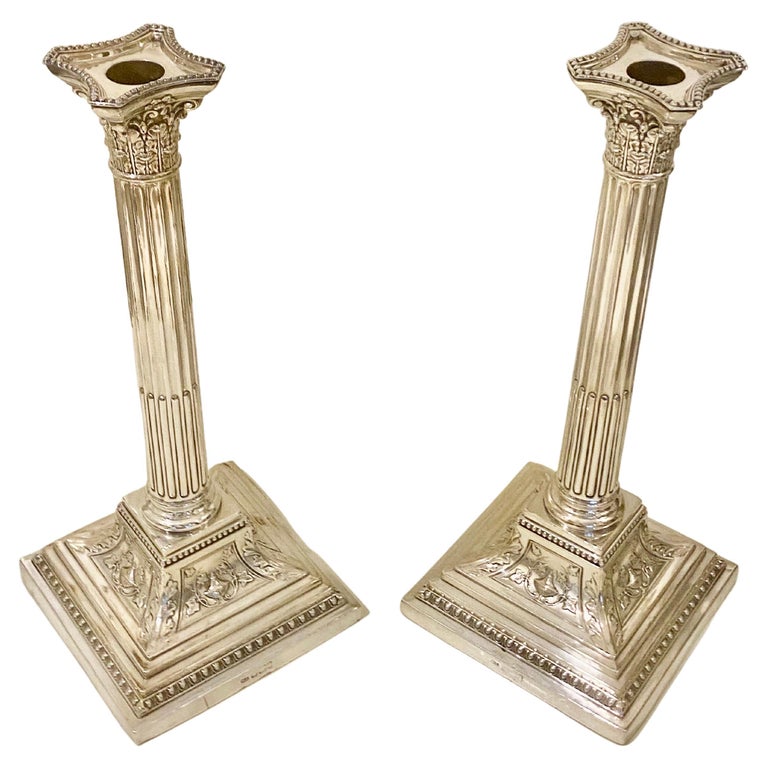 Large Pr Neoclassical Victorian Sterling Silver Corinthian Column ...