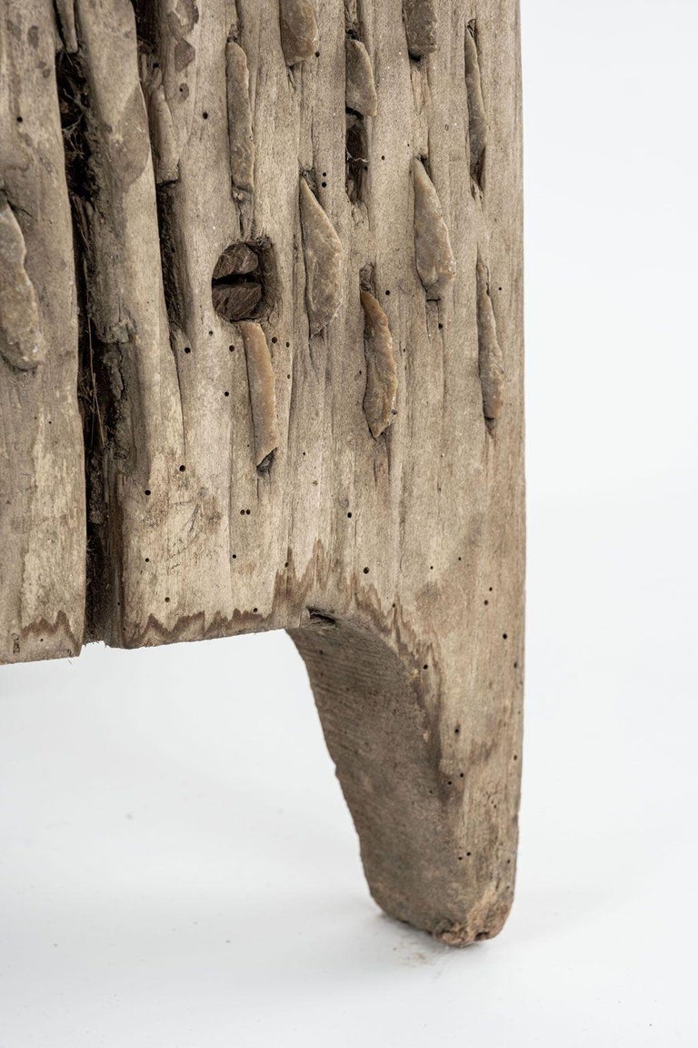 Large Primitive Bleached Walnut and Flint Grain Thresher For Sale at ...