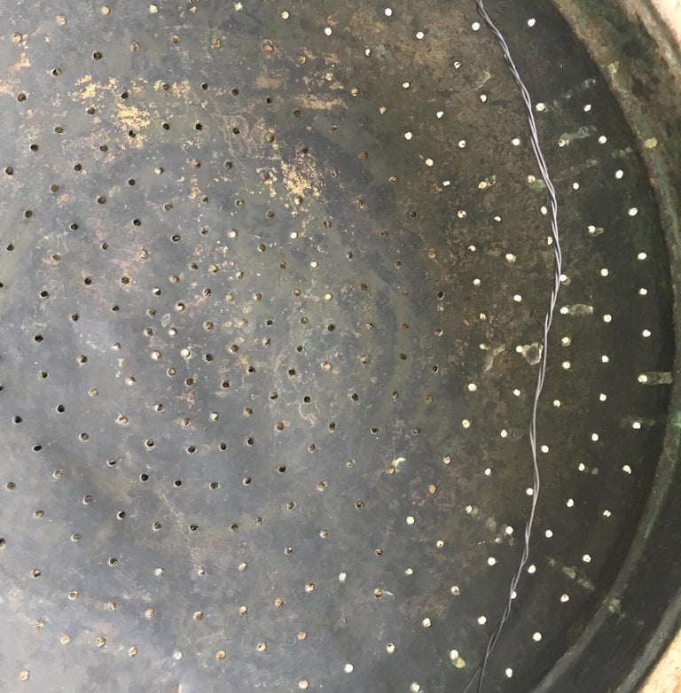 Large Primitive Copper Strainer For Sale at 1stDibs