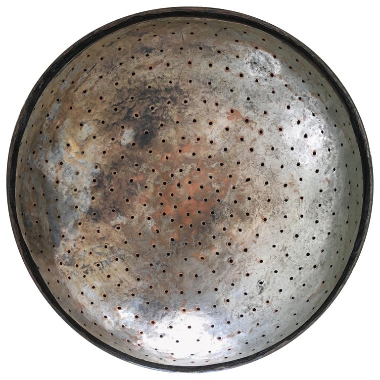 Large Primitive Copper Strainer For Sale at 1stDibs