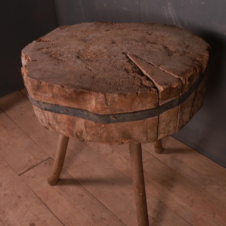 Large Primitive Lamp Table at 1stDibs