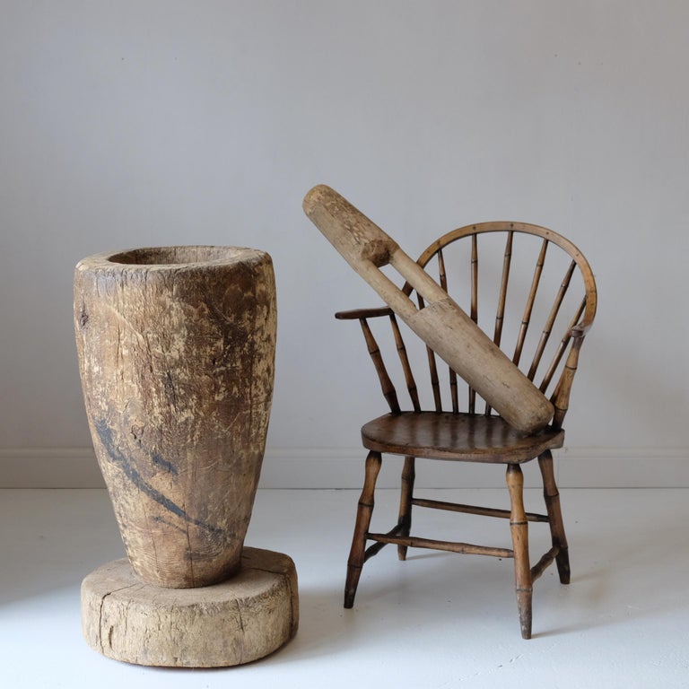 Large Primitive Pestle and Mortar, Oversized, Rustic, Early 20th Century, Naive at 1stDibs ...