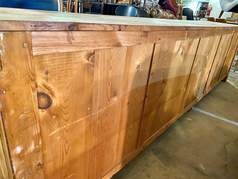 Large Primitive Pine Sideboard, Belgium, Circa 1970s For Sale at 1stDibs