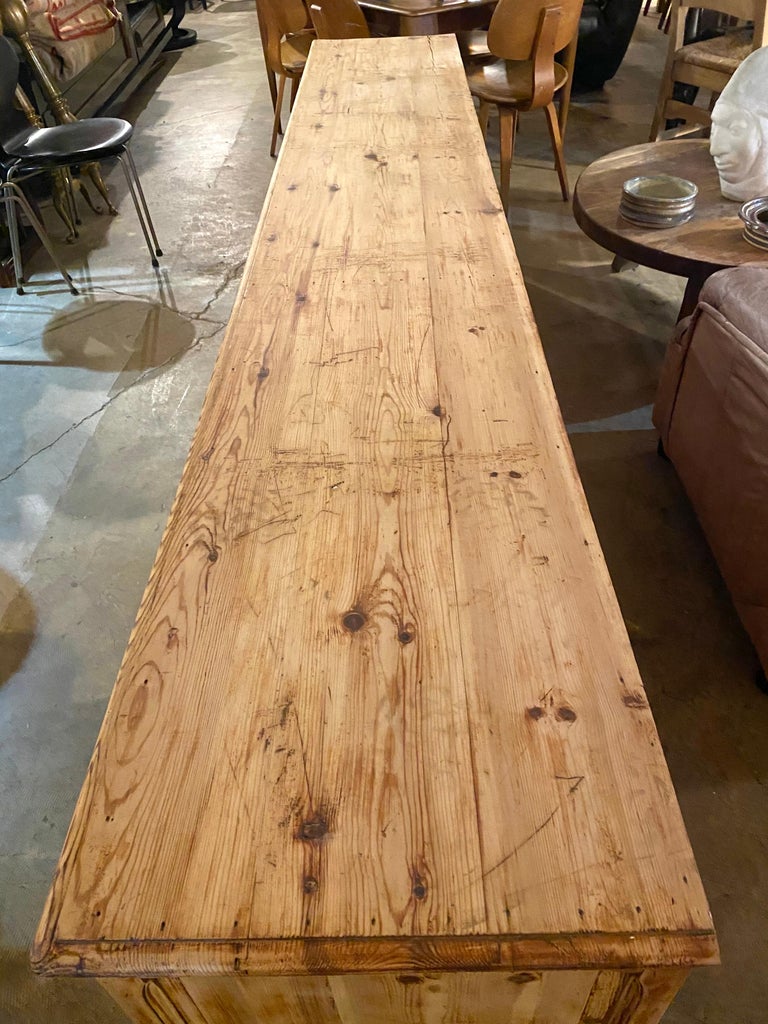 Large Primitive Pine Sideboard, Belgium, Circa 1970s For Sale at 1stDibs