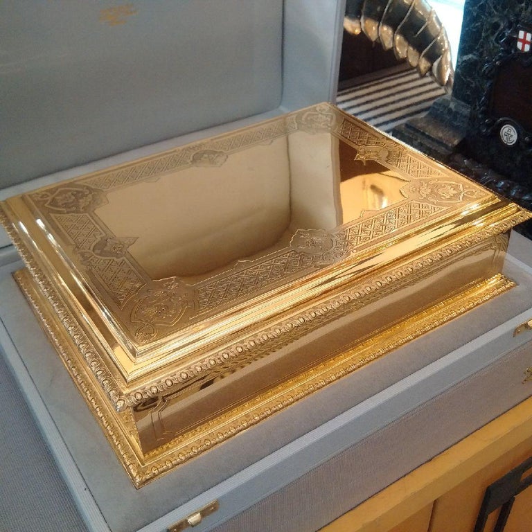 Large Puiforcat Gilded Cigar Box, 1955 For Sale at 1stDibs