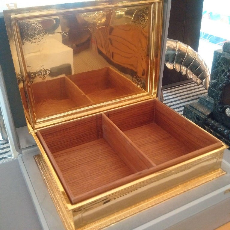 Large Puiforcat Gilded Cigar Box, 1955 For Sale at 1stDibs