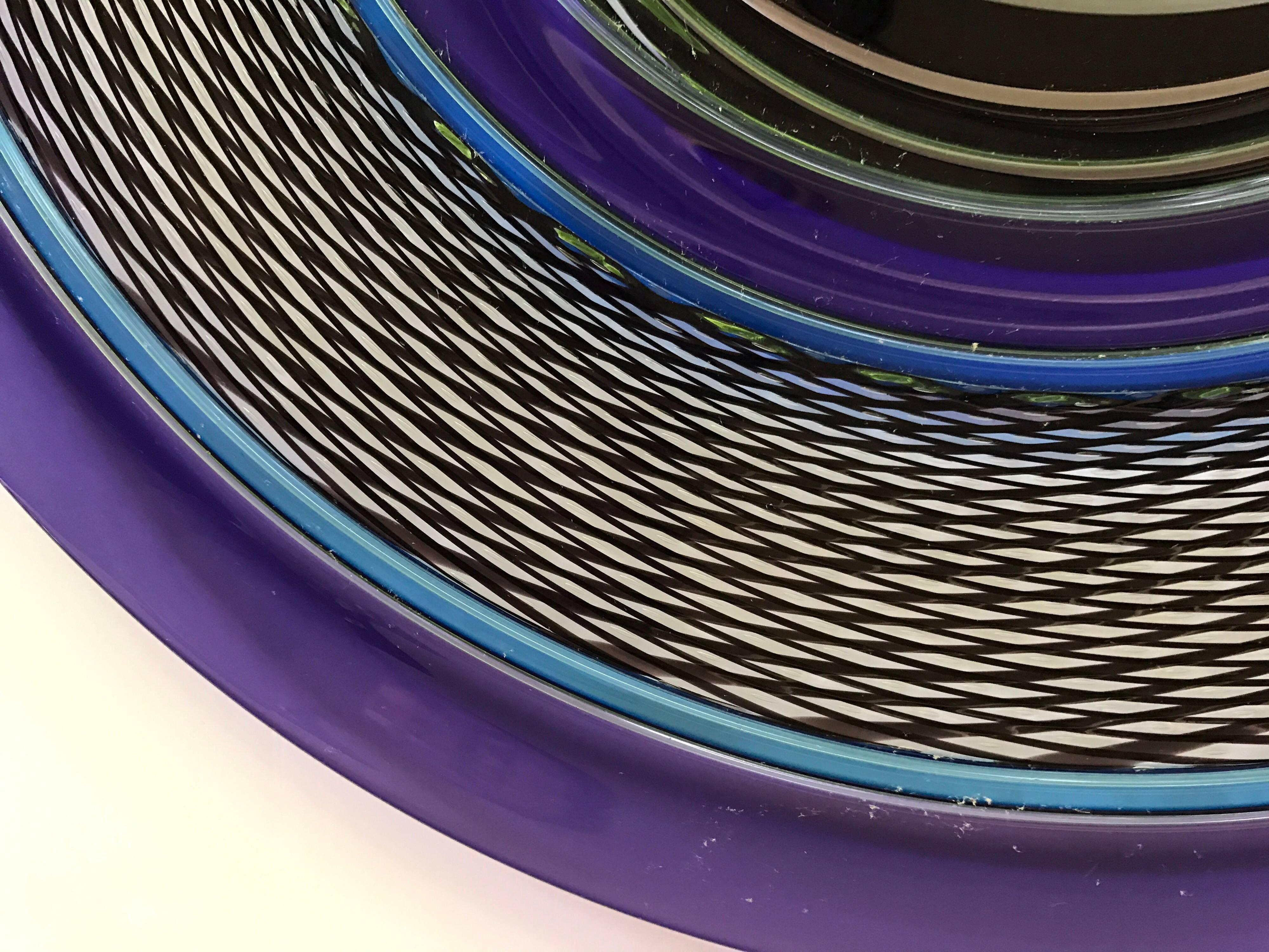 Large Purple Art Glass Plate Charger Signed by Peter Greenwood at ...