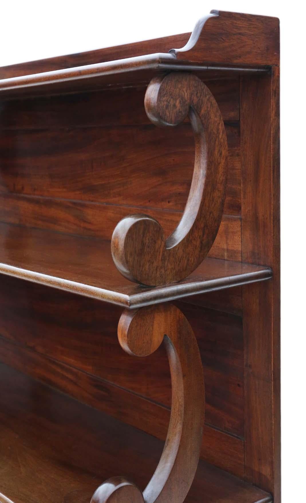 Large Quality 19th Century Antique Mahogany Waterfall Bookcase with ...