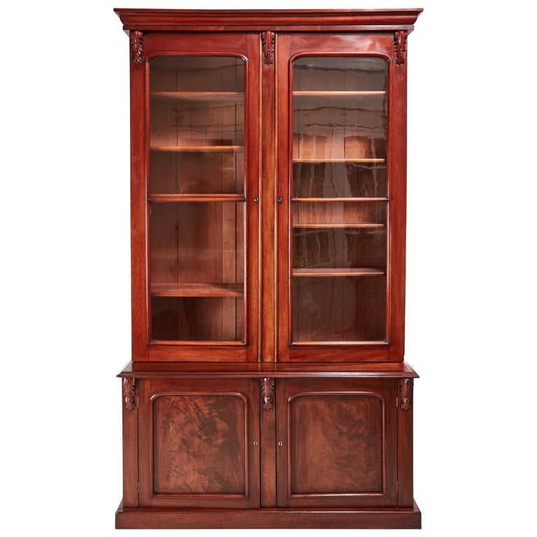 Large Quality Antique Victorian Mahogany Bookcase For Sale at 1stDibs
