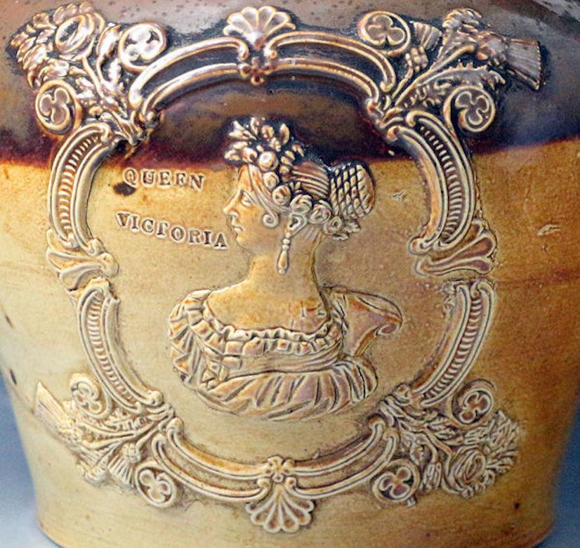 Large Queen Victoria Coronation Commemorative Jug in Saltglaze ...