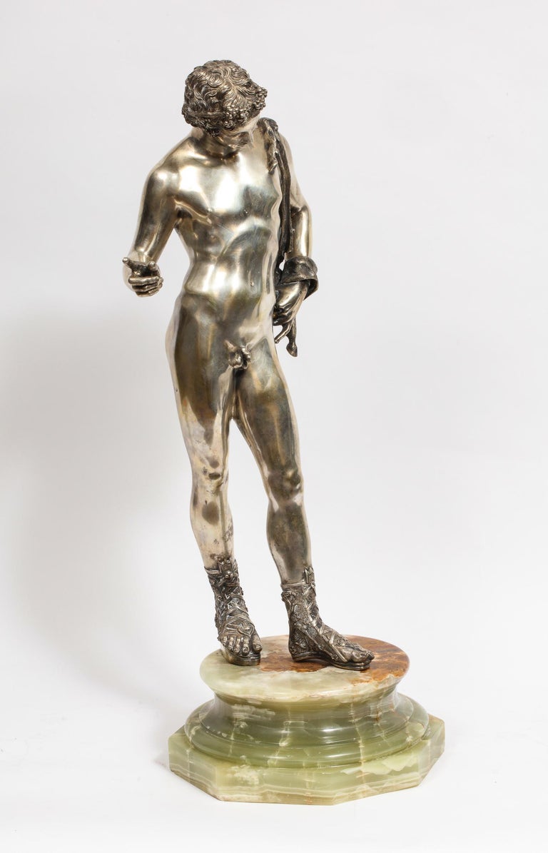 Large Rare Italian Silver Figure Statue of Narcissus, after the Antique ...
