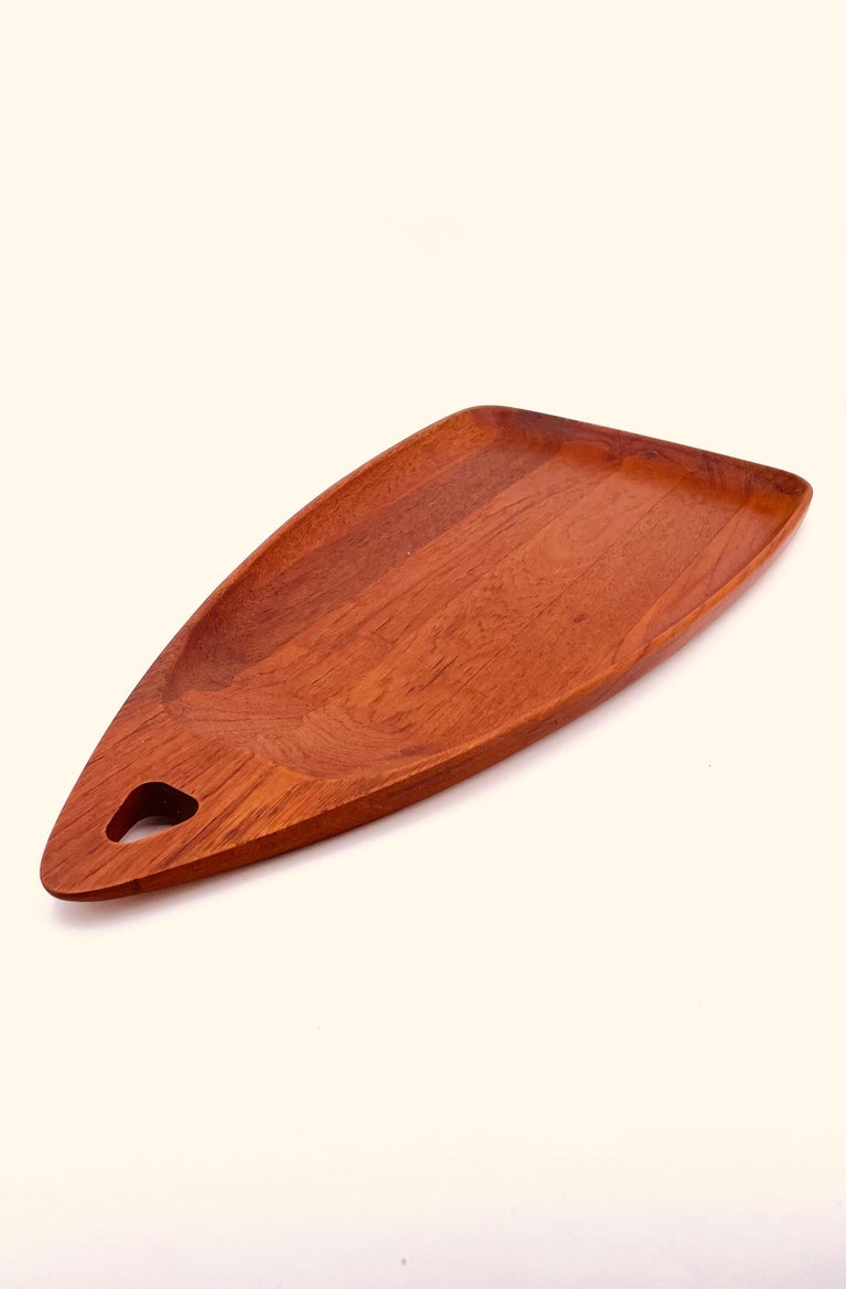 Large Rare Solid Teak Freeform Tray by Digsmed For Sale at 1stDibs