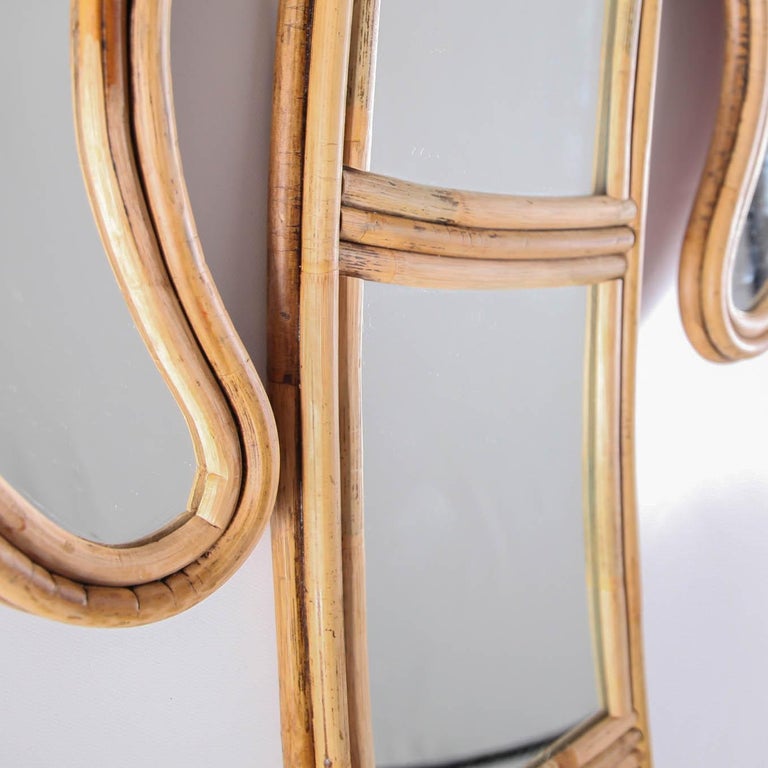 Large Rattan Palm Tree Mirror at 1stDibs