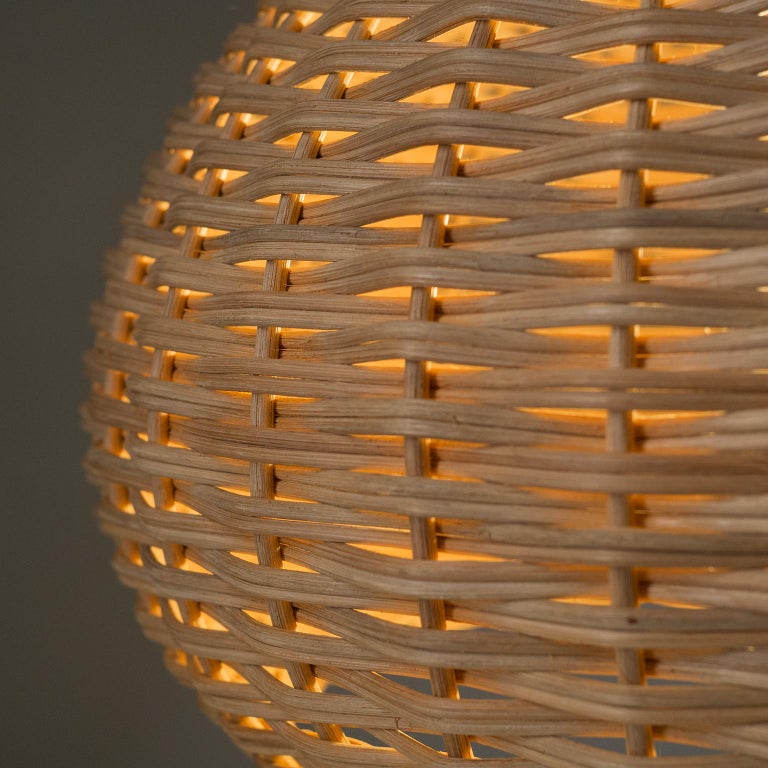 Large Rattan Table Lamp, 1950s at 1stDibs