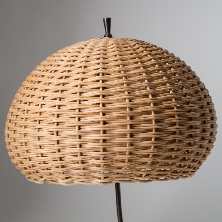 Large Rattan Table Lamp, 1950s at 1stDibs