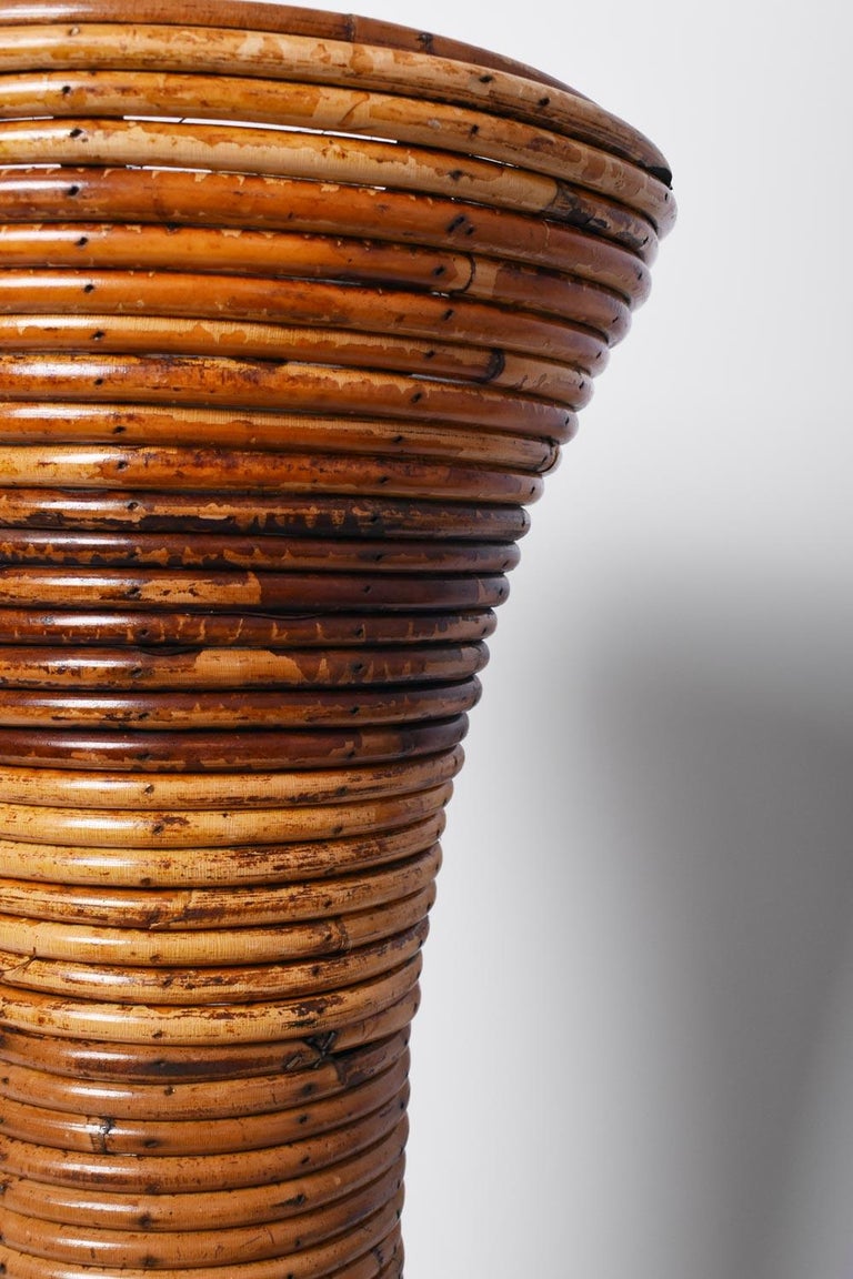 Large Rattan Vase, 1970s For Sale at 1stDibs