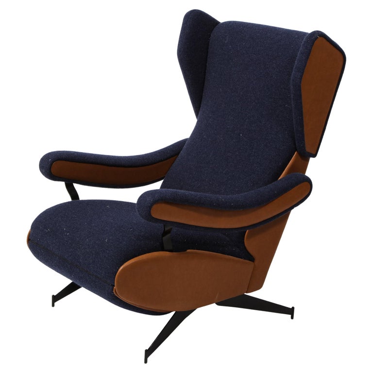 Large Reclining Lounge Chair, Italy 1960's at 1stDibs