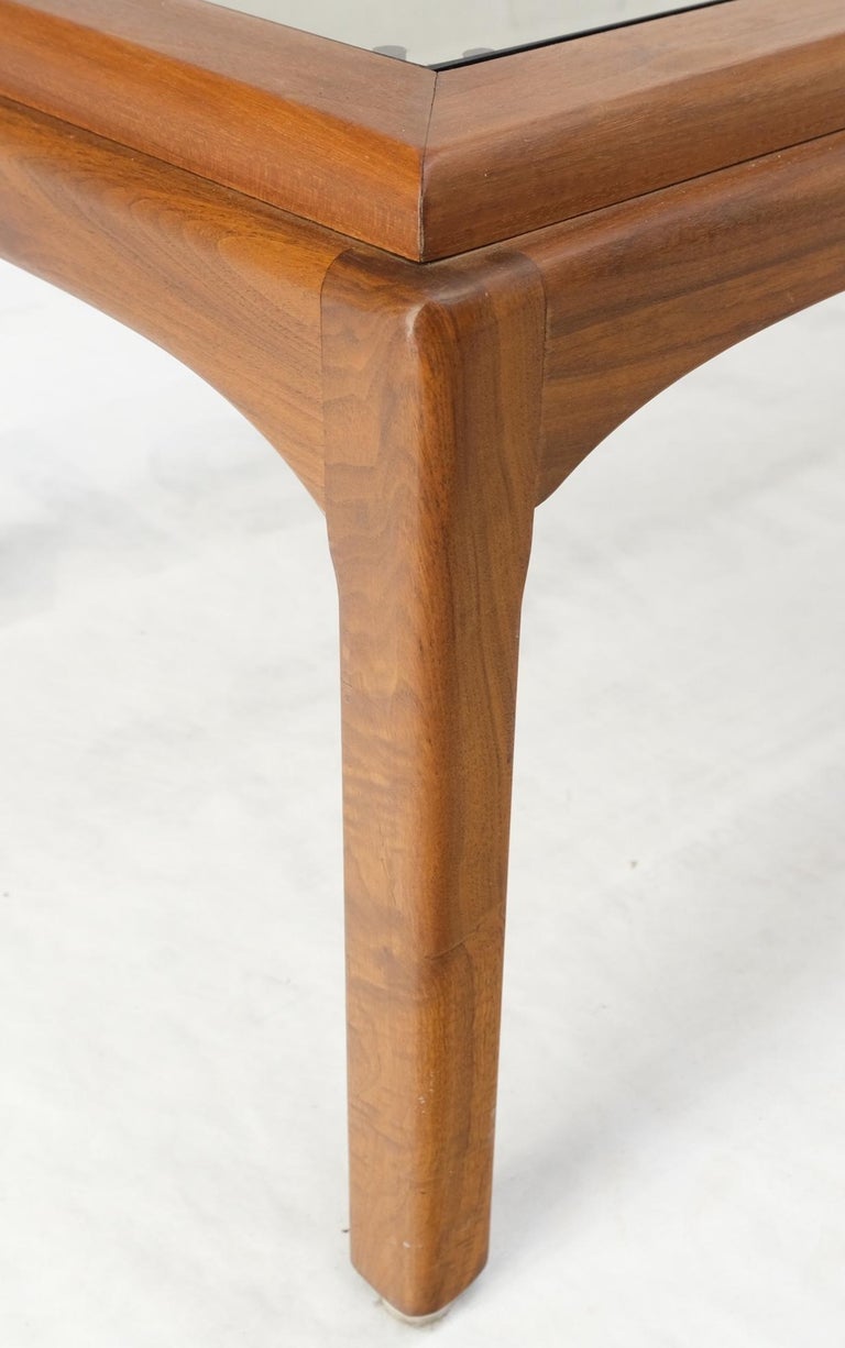 Large Rectangle 3 Smoked Glass Panes Top Solid Oiled Walnut Coffee ...