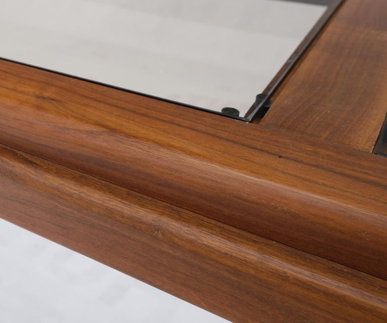 Large Rectangle 3 Smoked Glass Panes Top Solid Oiled Walnut Coffee ...