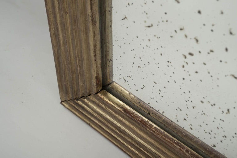 Large Rectangular French Fluted Giltwood Mirror For Sale at 1stDibs