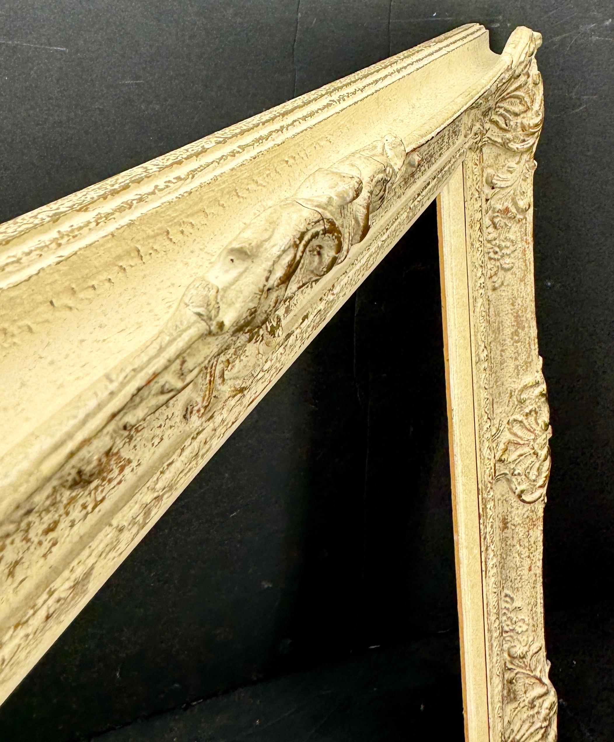 Large Rectangular French Painted Wood Gilt Art Frame For Sale at 1stDibs
