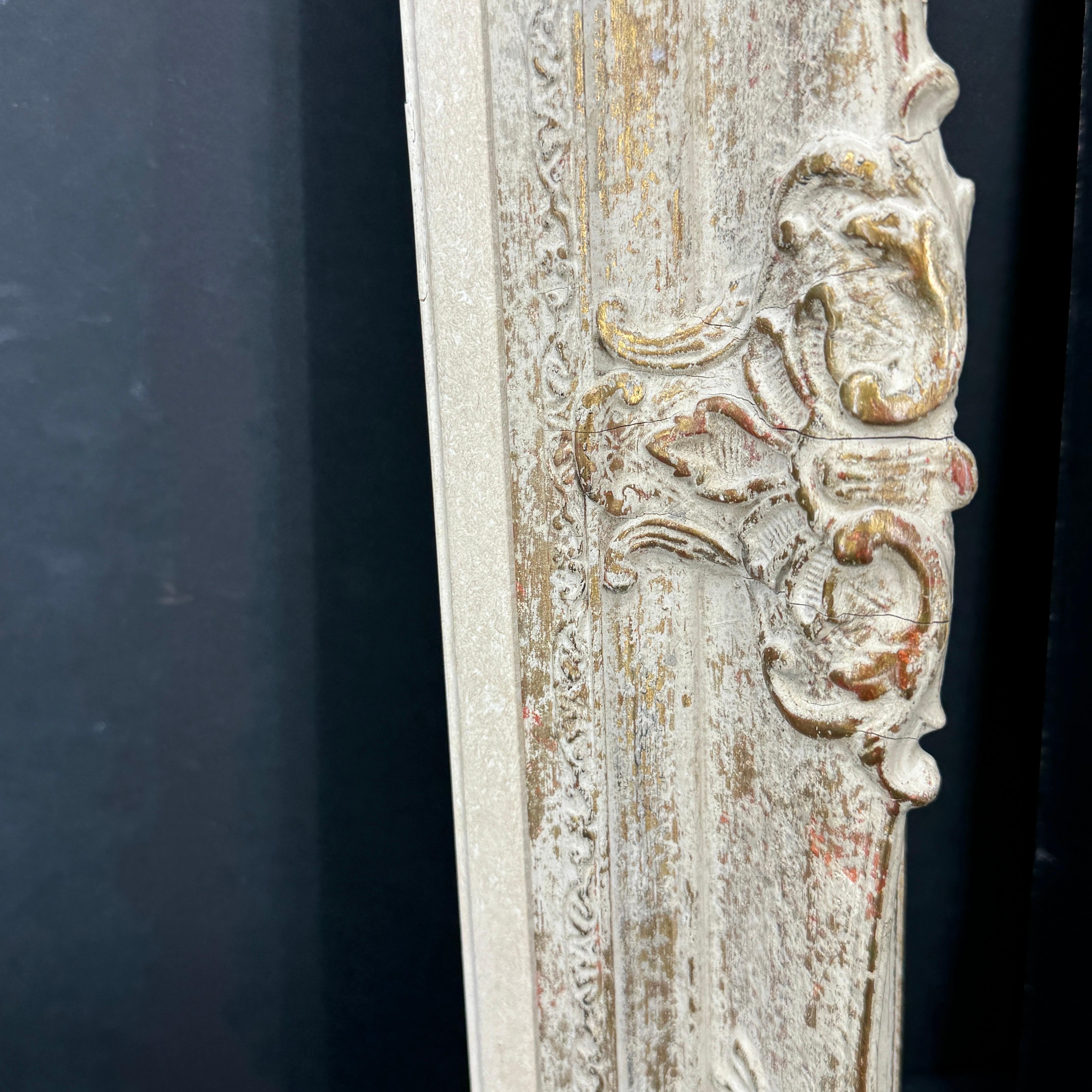 Large Rectangular French Painted Wood Gilt Art Frame For Sale at 1stDibs