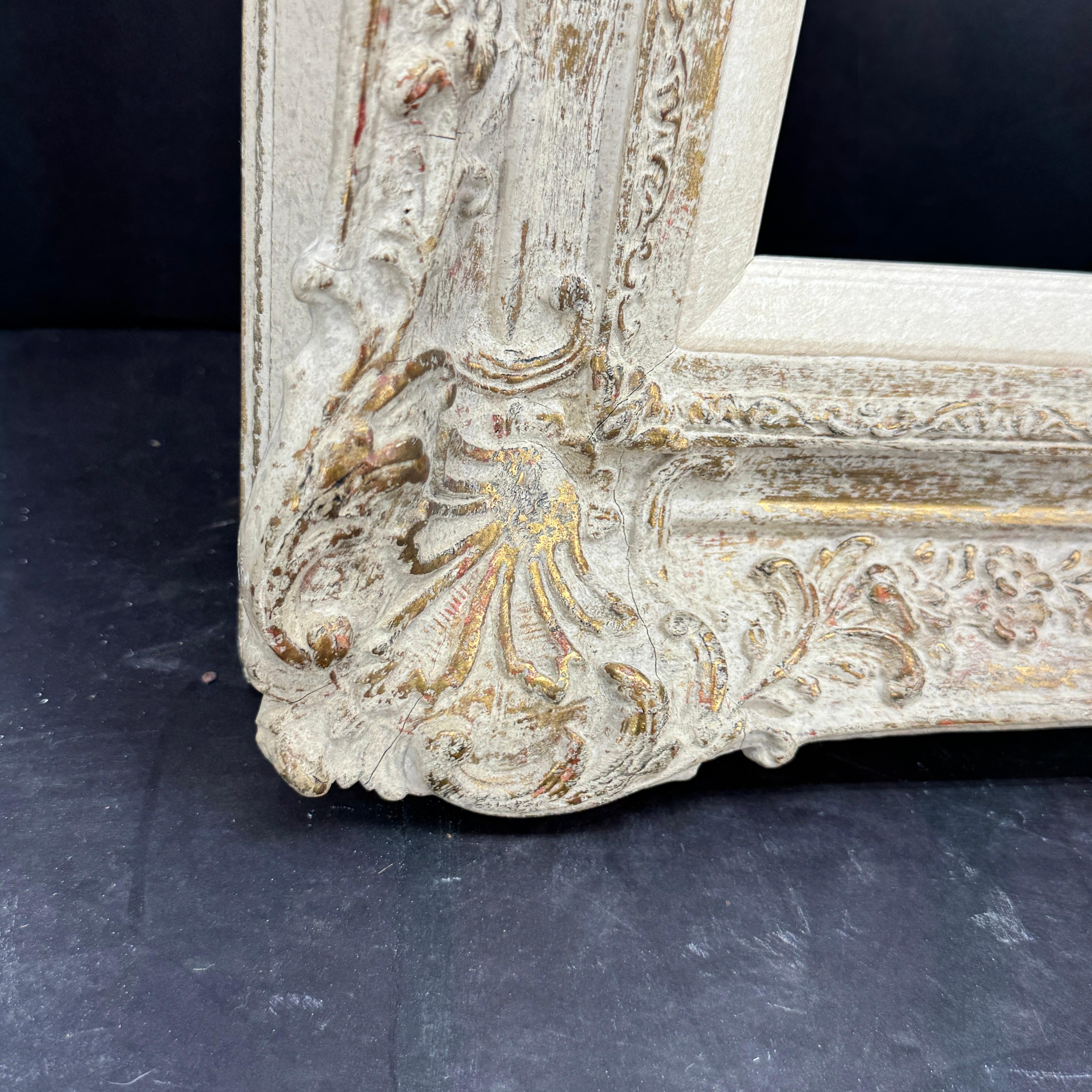Large Rectangular French Painted Wood Gilt Art Frame For Sale at 1stDibs