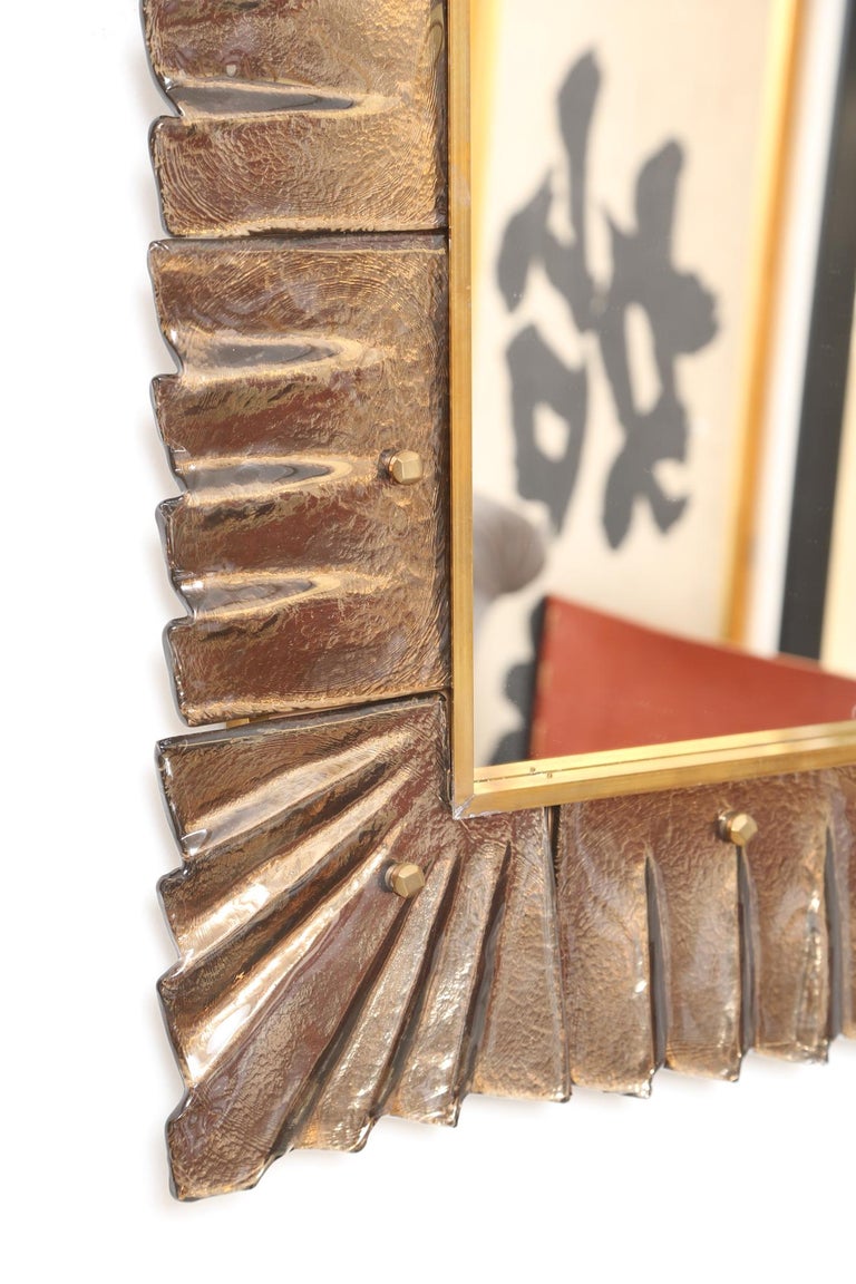 Large Murano Amber Bronze Glass Mirror, In Stock at 1stDibs | amber ...