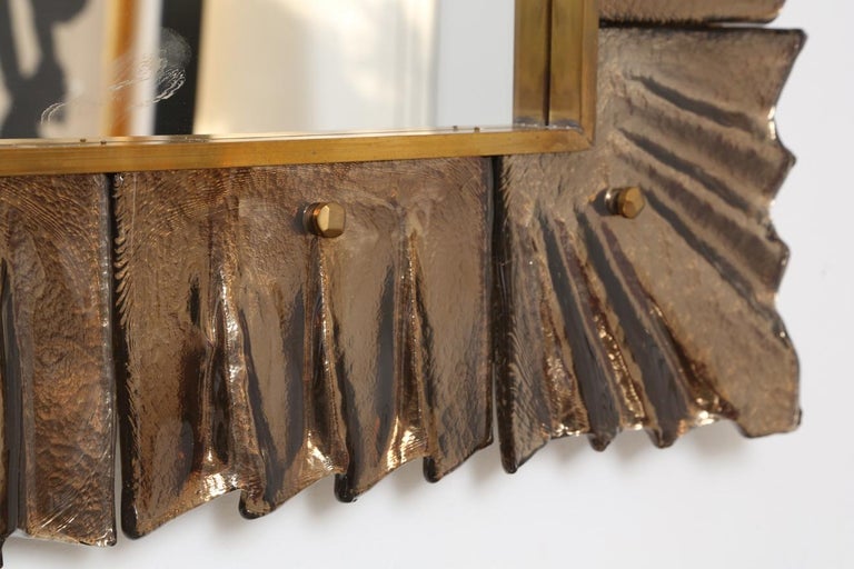 Large Murano Amber Bronze Glass Mirror, In Stock at 1stDibs | amber ...