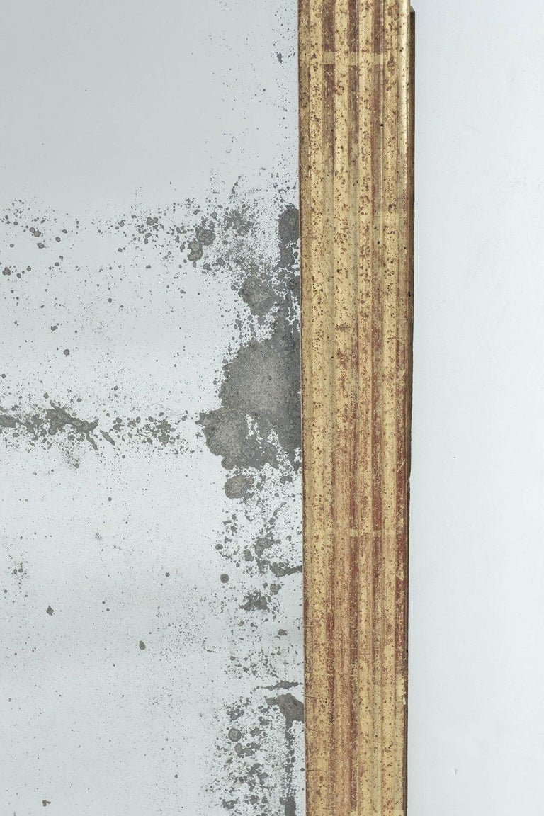 Large Rectangular-Shaped Fluted Giltwood Mirror For Sale at 1stDibs