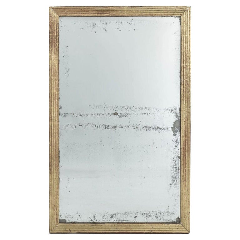 Large Rectangular-Shaped Fluted Giltwood Mirror For Sale at 1stDibs