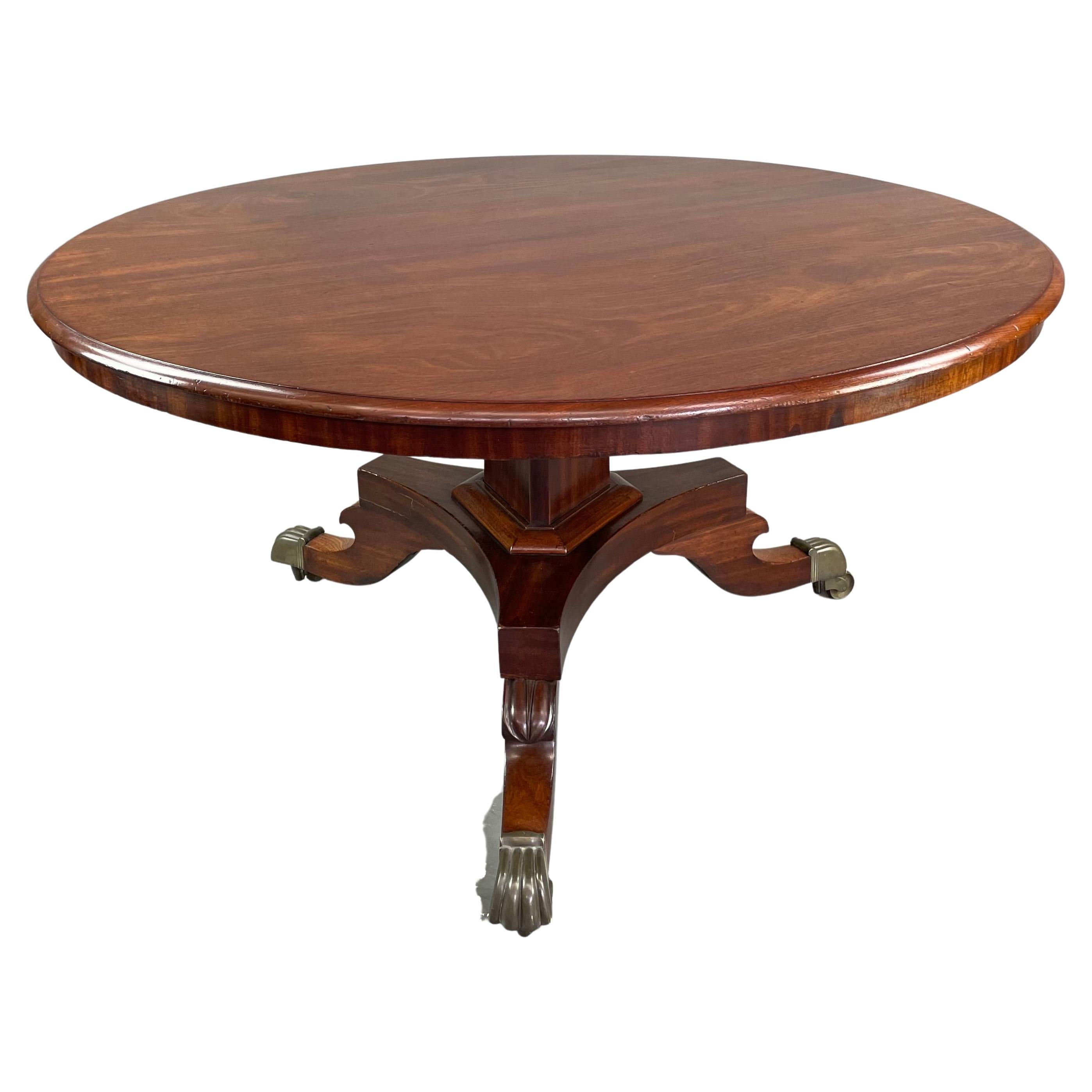 Large Regency Mahogany round dining table centre table For Sale at 1stDibs