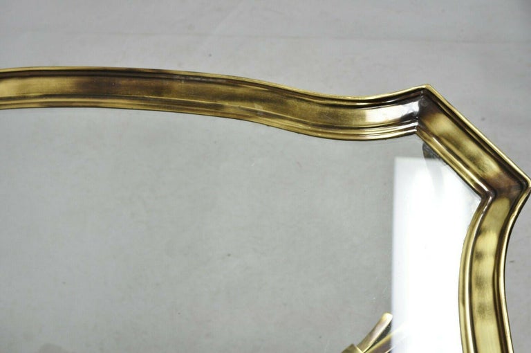 Large Regency Style Burnished Brass Scalloped Edge Tray Top Table Attr ...