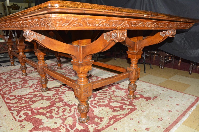 Large Renaissance Revival Style Dining Table at 1stdibs