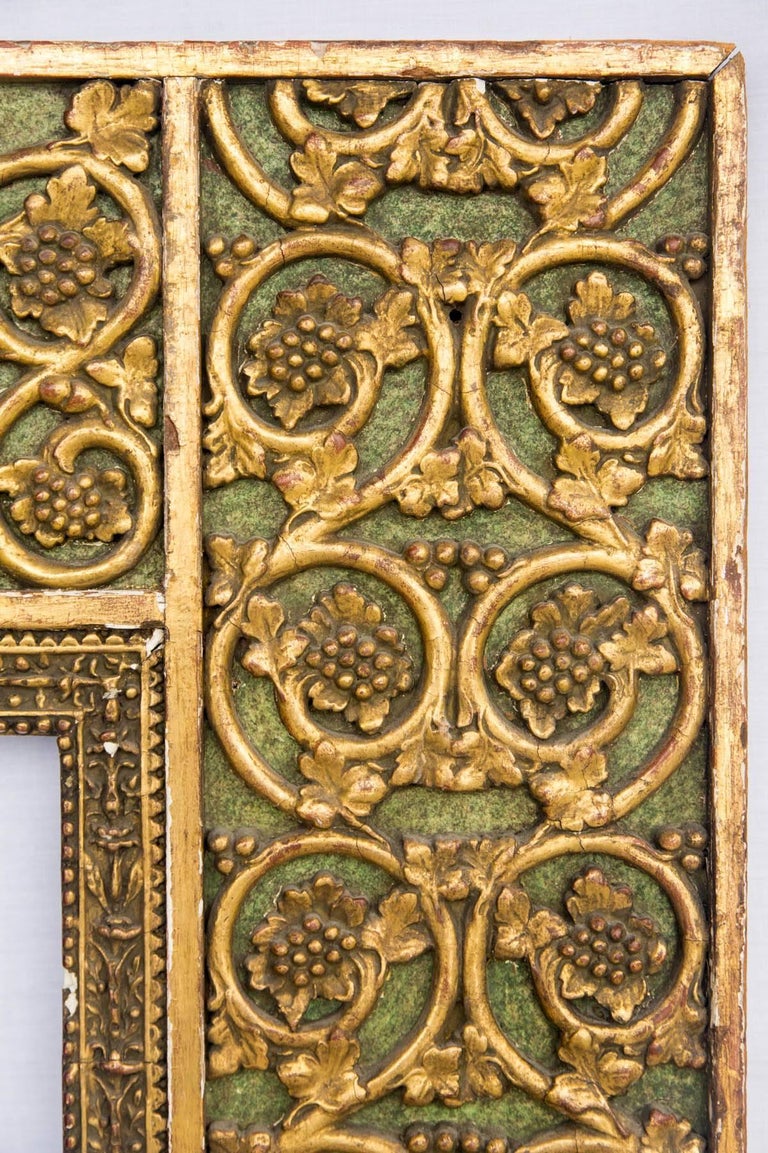 Large Renaissance Style Giltwood Carved Mirror Frame For Sale at 1stDibs
