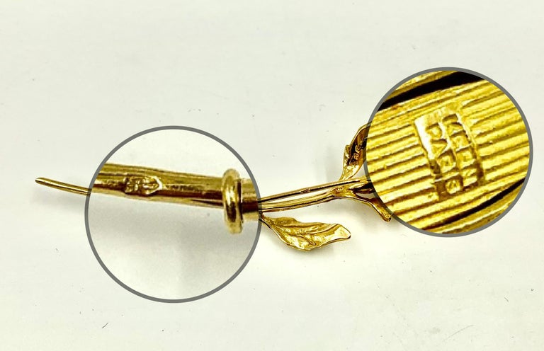 Large Rene Kern Paris 18K Yellow Gold Diamond Eternal Rose Brooch ...