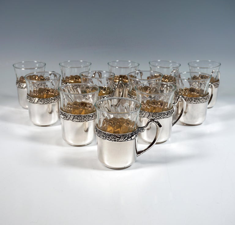 Large Representative Art Déco Punch Set for 12 People, Theodor Mueller ...