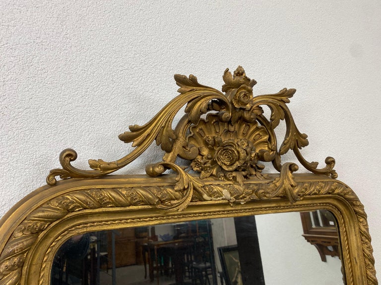 Large Rococo Style Wall Mirror, circa 1850 For Sale at 1stDibs